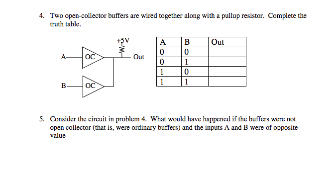 Solved Two open-collector buffers are wired together along | Chegg.com