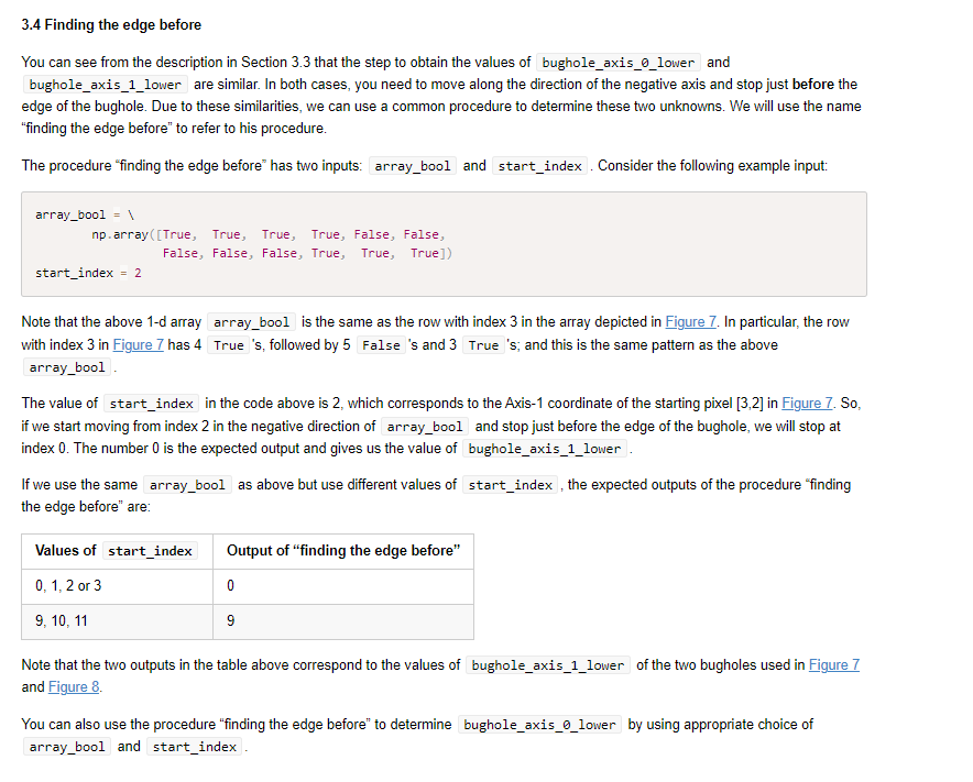 Solved 3.3 Finding the extent of a bughole This section will | Chegg.com
