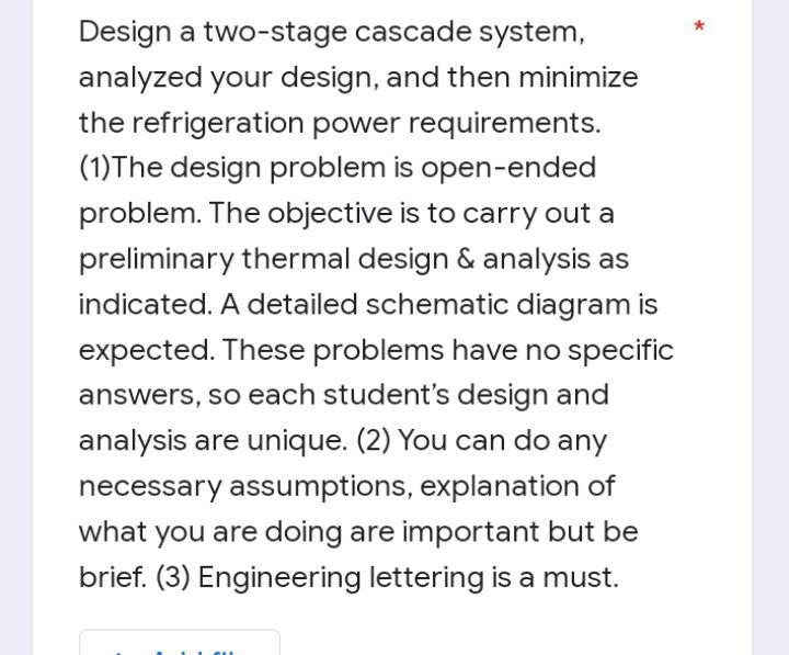 Solved Design a two-stage cascade system, analyzed your | Chegg.com