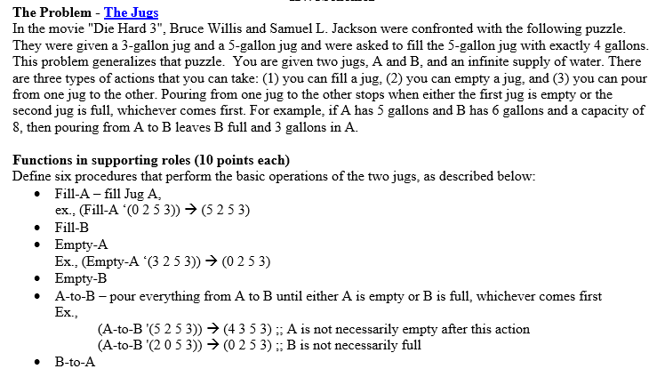 Solved W The Problem - The Jugs In the movie "Die Hard 3", | Chegg.com