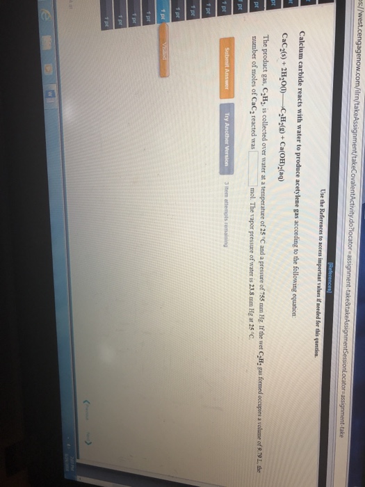 Solved do? CaC2s)+2H2) CHCa(OH)2(a) The product gas, C2H, is | Chegg.com