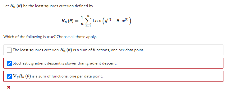 Solved Let Rn (0) be the least squares criterion defined by | Chegg.com