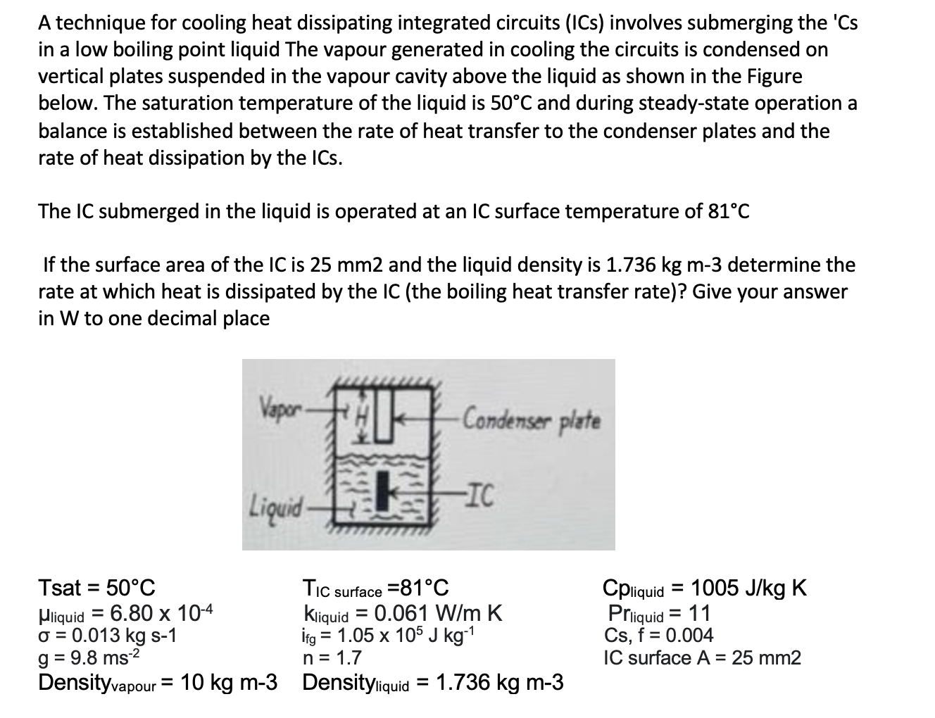Solved A technique for cooling heat dissipating integrated | Chegg.com