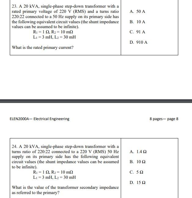 Solved ELEN2000A- Electrical Engineering | Chegg.com