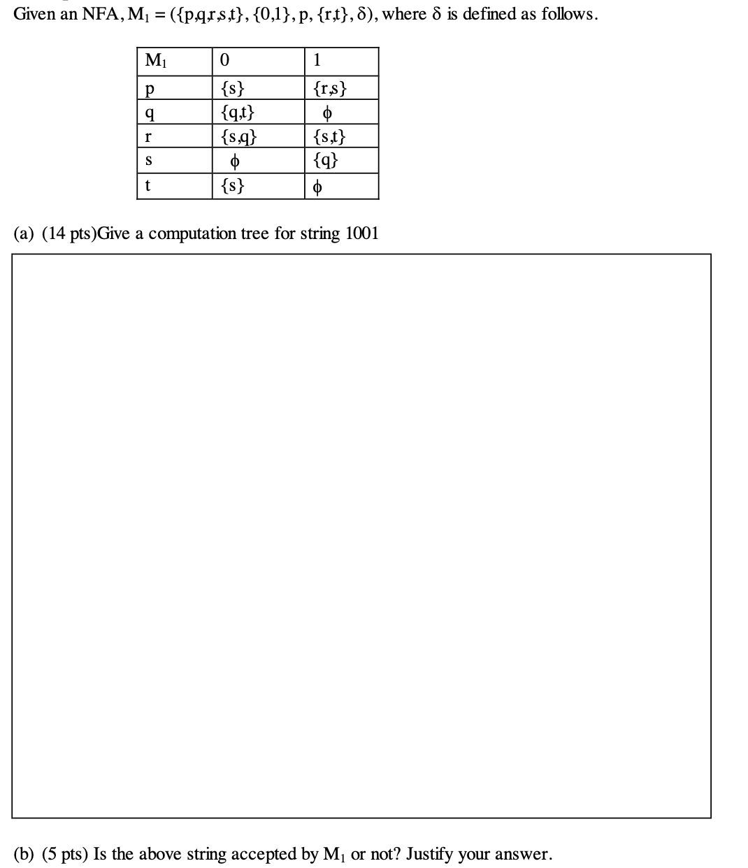 Solved Given an NFA, \\( M_{1}=(\\{\\mathrm{p}, \\mathrm{q}, | Chegg.com