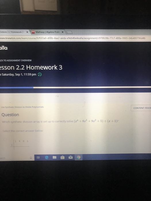 Solved Lesson 22 Homework 3 MMathway 1 Algebra Prob X | Chegg.com