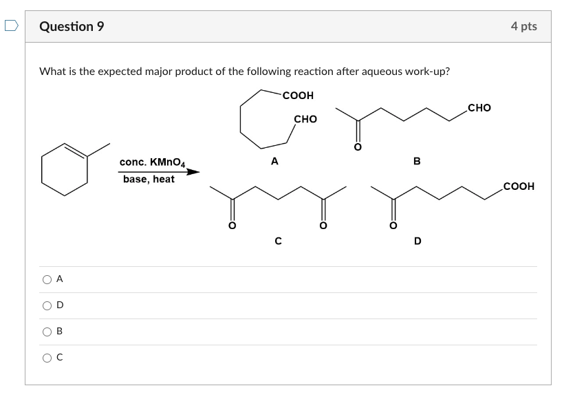 Solved What is the expected major product of the following | Chegg.com