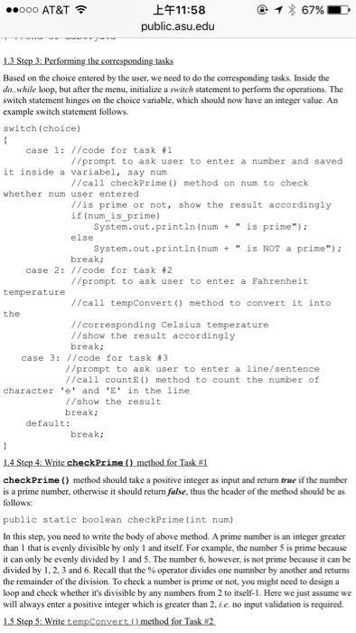 Solved F11:58 ooo AT&T 67% public asu.edu ASU CSE 110 Lab 6 | Chegg.com