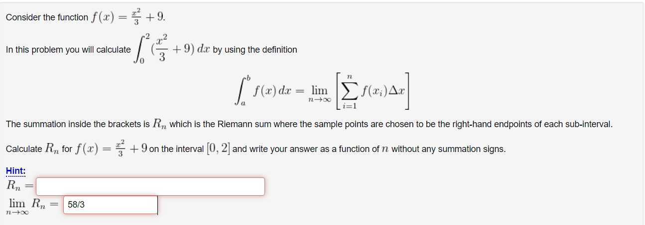 Solved Consider the function f(x)=x23+9.In this problem you | Chegg.com