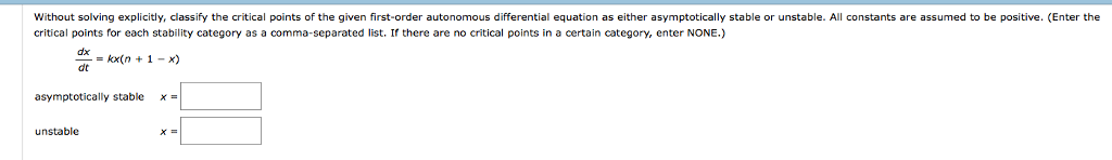 Solved Without solving explicitly, classify the critical | Chegg.com