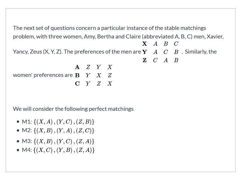 Gale-Shapley (GS) algorithm(s). GSM is the algorithm | Chegg.com