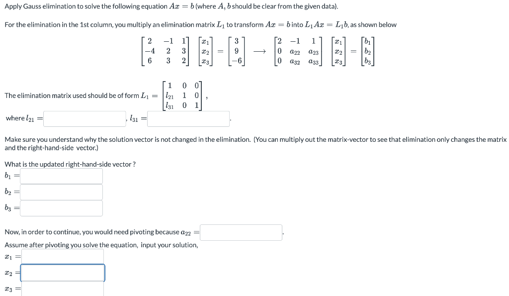 Solved Apply Gauss elimination to solve the following | Chegg.com
