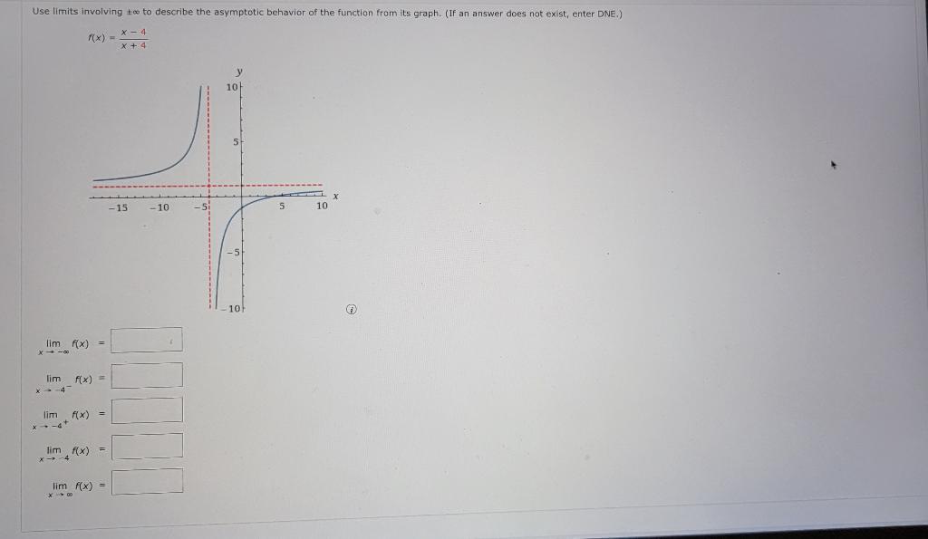 Solved Use limits involving too to describe the asymptotic | Chegg.com