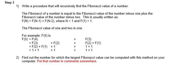 Solved Recursive Recursion A Procedure That Calls 
