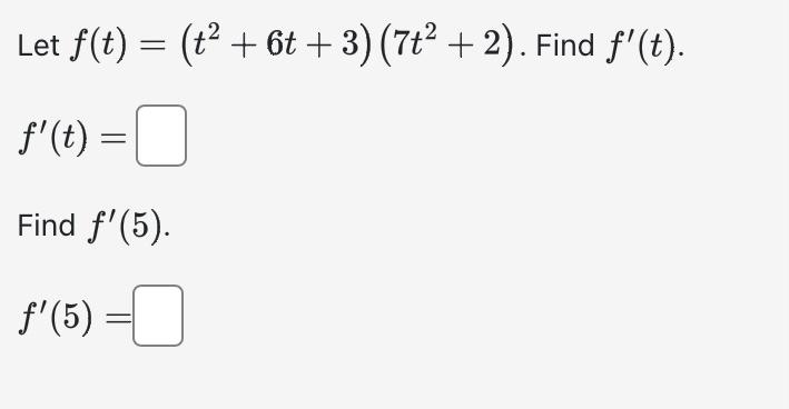 Solved Let f and g be the functions defined by f(t)=3t2 and | Chegg.com