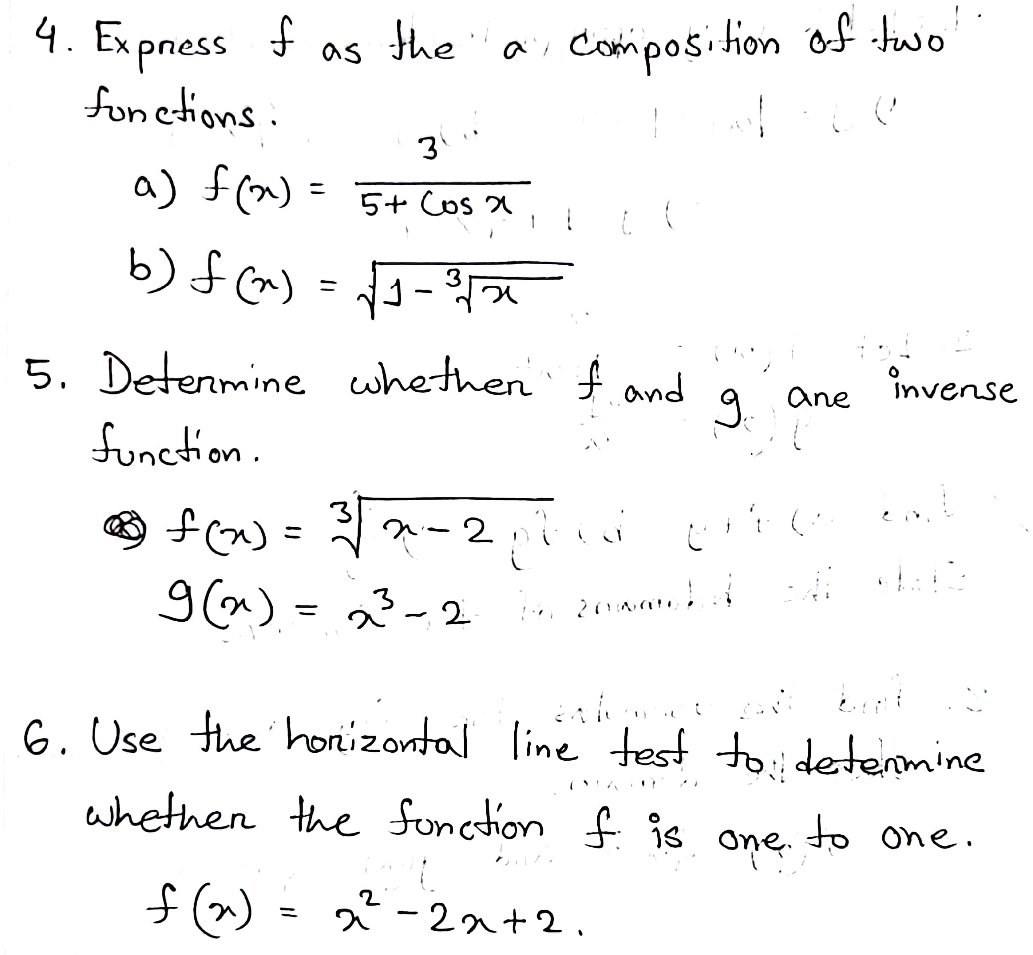 Solved 4. Express \\( f \\) as the \\( a \\) composition of | Chegg.com