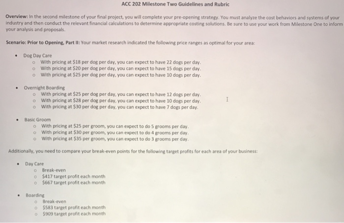 ACC 202 Milestone Two Guidelines And Rubric Overvi... | Chegg.com