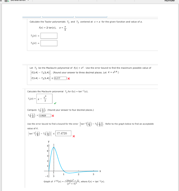 Solved Calculate the Taylor polynomials T2 and T centered at | Chegg.com