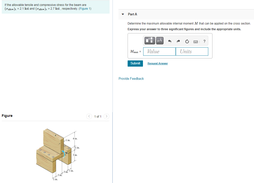 Solved If the allowable tensile and compressive stress for | Chegg.com