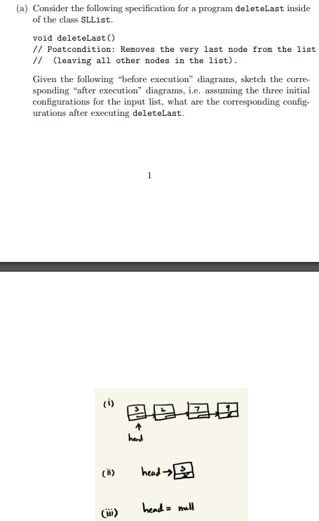 Solved (a) Consider the following specification for a | Chegg.com