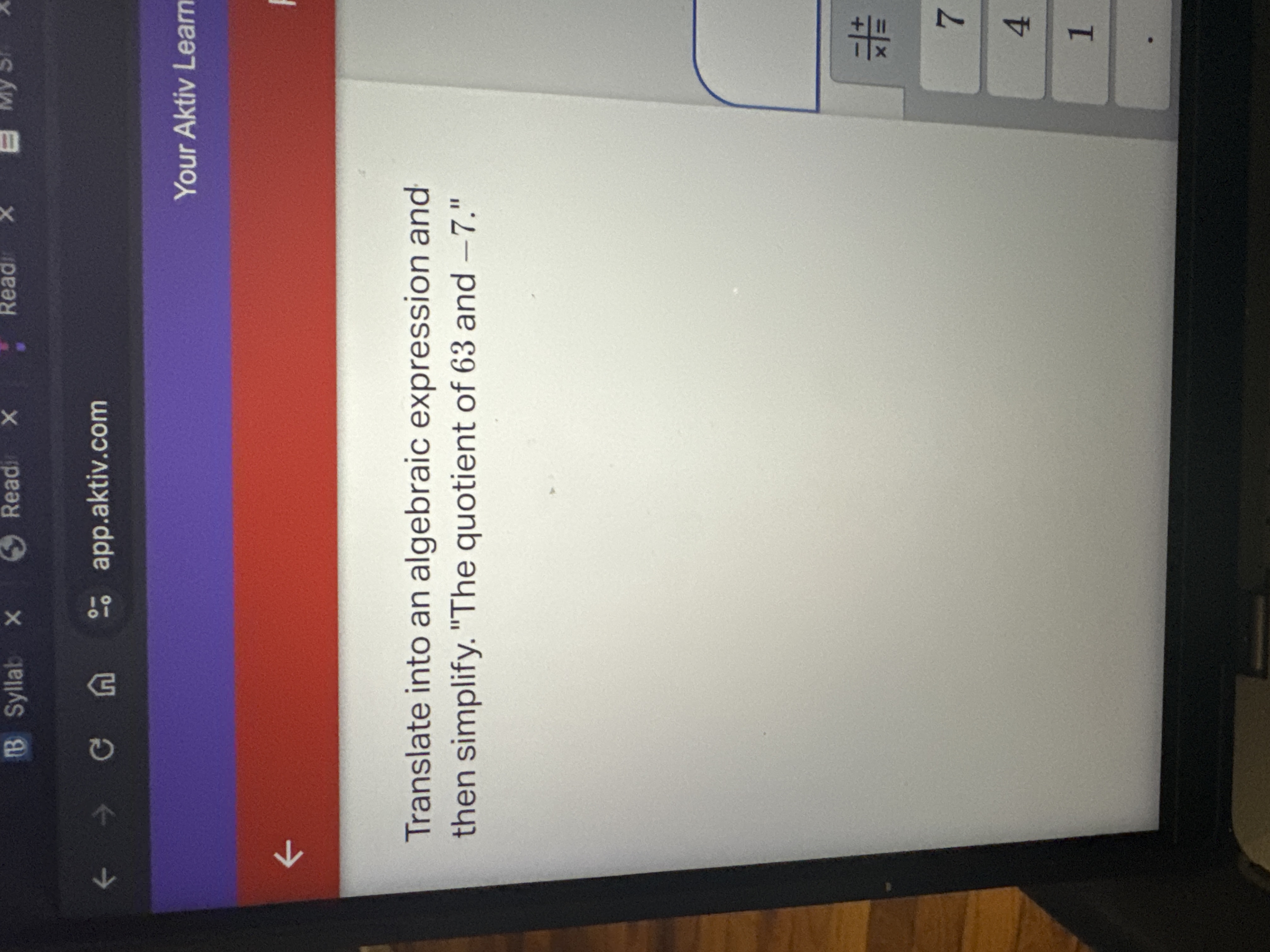 Solved Translate into an algebraic expression andthen | Chegg.com