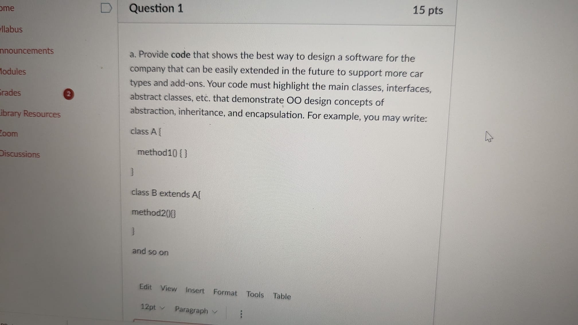 Solved 15 pts a. Provide code that shows the best way to | Chegg.com