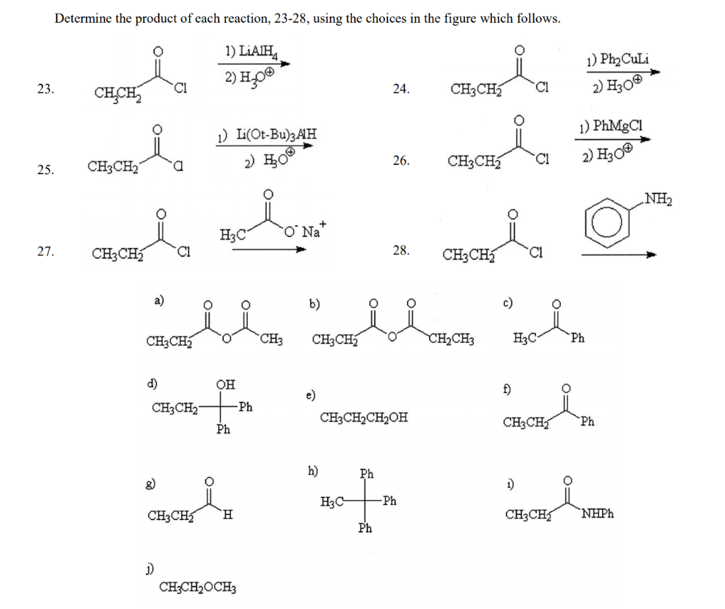 Solved Determine the product of each reaction, 23-28, using | Chegg.com