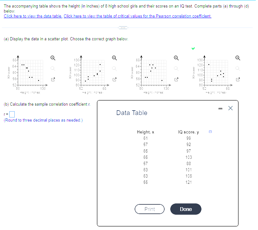 The accompanying table shows the height (in inches) | Chegg.com