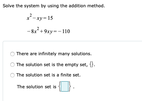 Solved Solve the system by using the addition method. 2 | Chegg.com