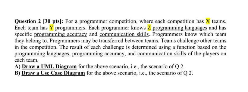 Solved Question 2[30pts] : For a programmer competition, | Chegg.com