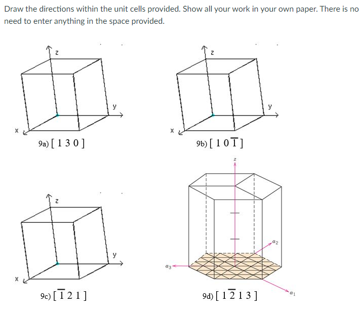 Solved Draw the directions within the unit cells provided. | Chegg.com