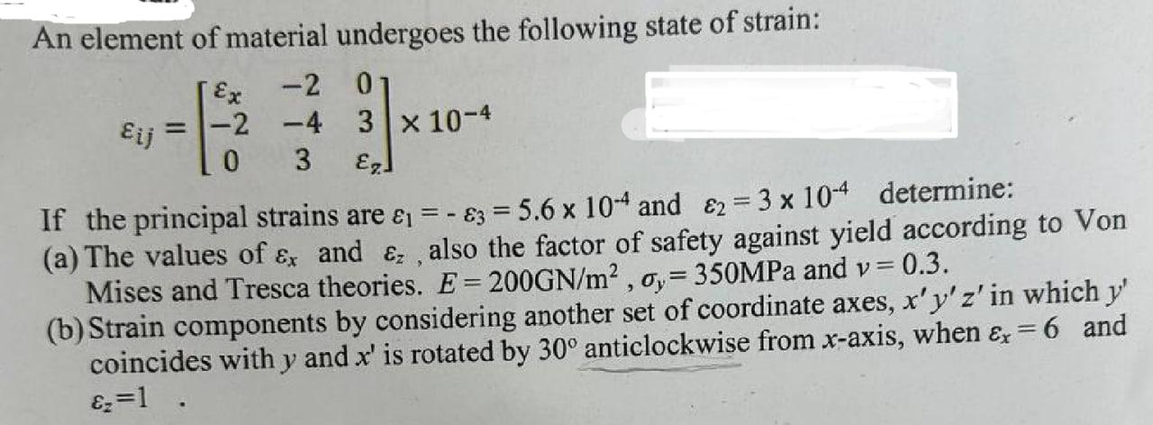 Solved An element of material undergoes the following state | Chegg.com