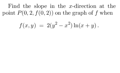 Solved Find the slope in the x-direction at the point | Chegg.com