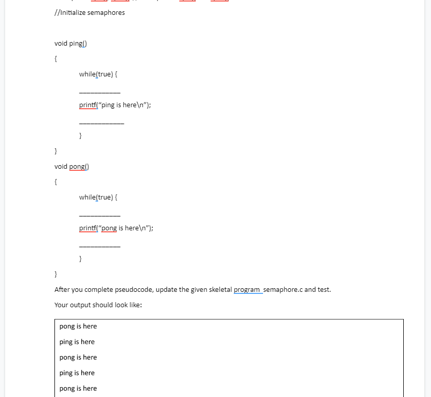 Task\#3 - 40pts Ping and pong are two separate | Chegg.com