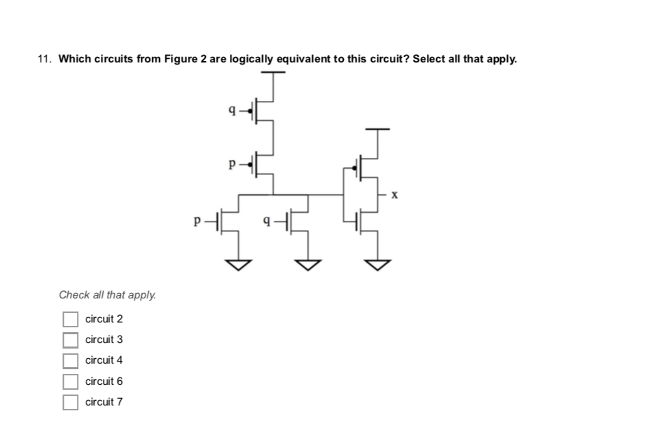 Solved Which circuits from below are logically equivalent to | Chegg.com