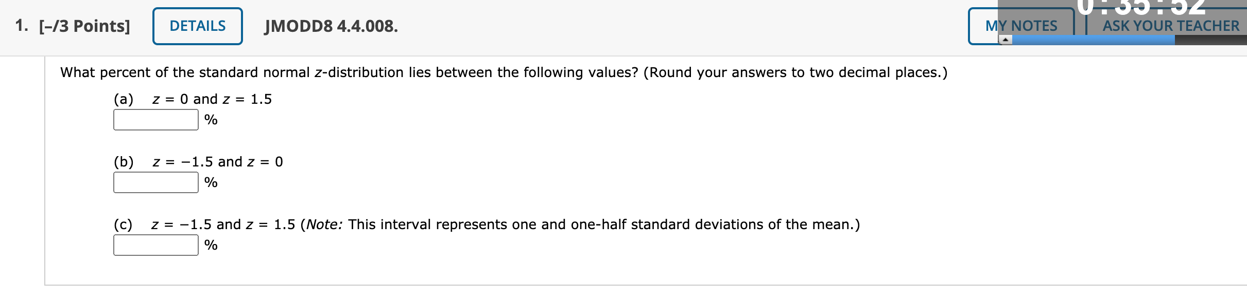 Solved 04 ASK YOUR TEACHER 1. [-13 Points] DETAILS JMODD8 | Chegg.com
