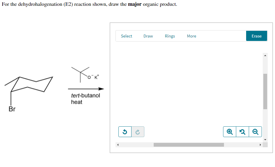 Solved For the dehydrohalogenation (E2) reaction shown, draw | Chegg.com