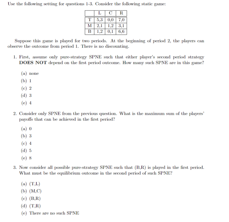 Solved Use the following setting for questions 1-3. Consider | Chegg.com