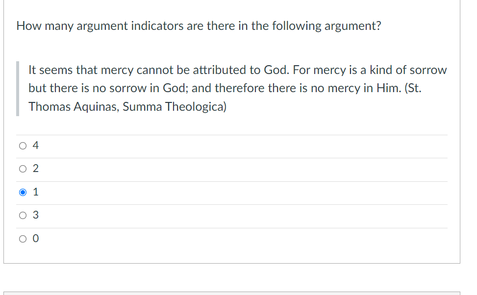Solved How many argument indicators are there in the | Chegg.com