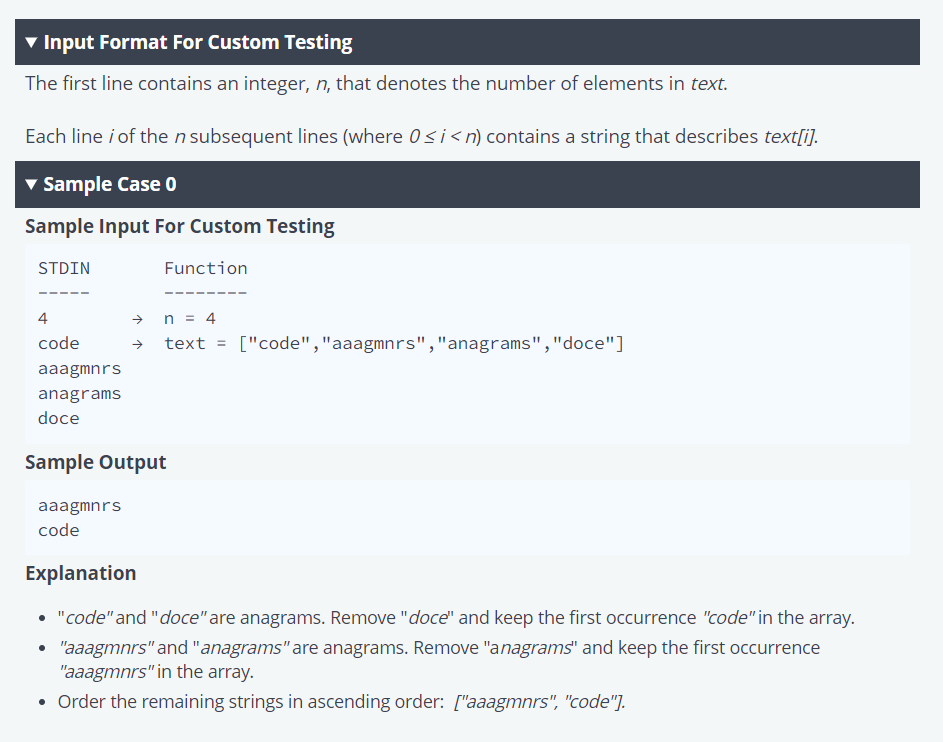 Solved Two strings are anagrams if they are permutations of | Chegg.com