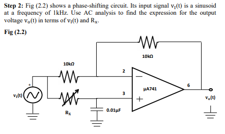 Solved Step 1: The practical integrator circuit in Fig (2.1) | Chegg.com