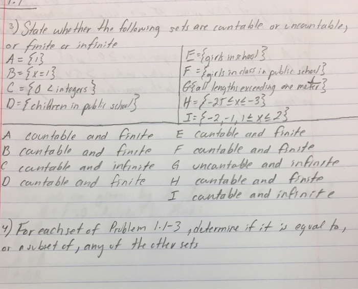 Solved State whether the following sets are countable or | Chegg.com