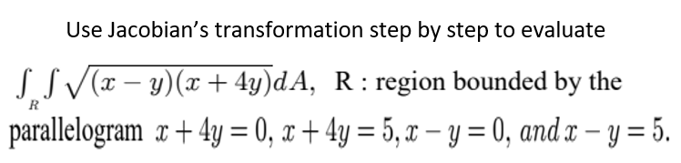Solved Use Jacobian's transformation step by step to | Chegg.com