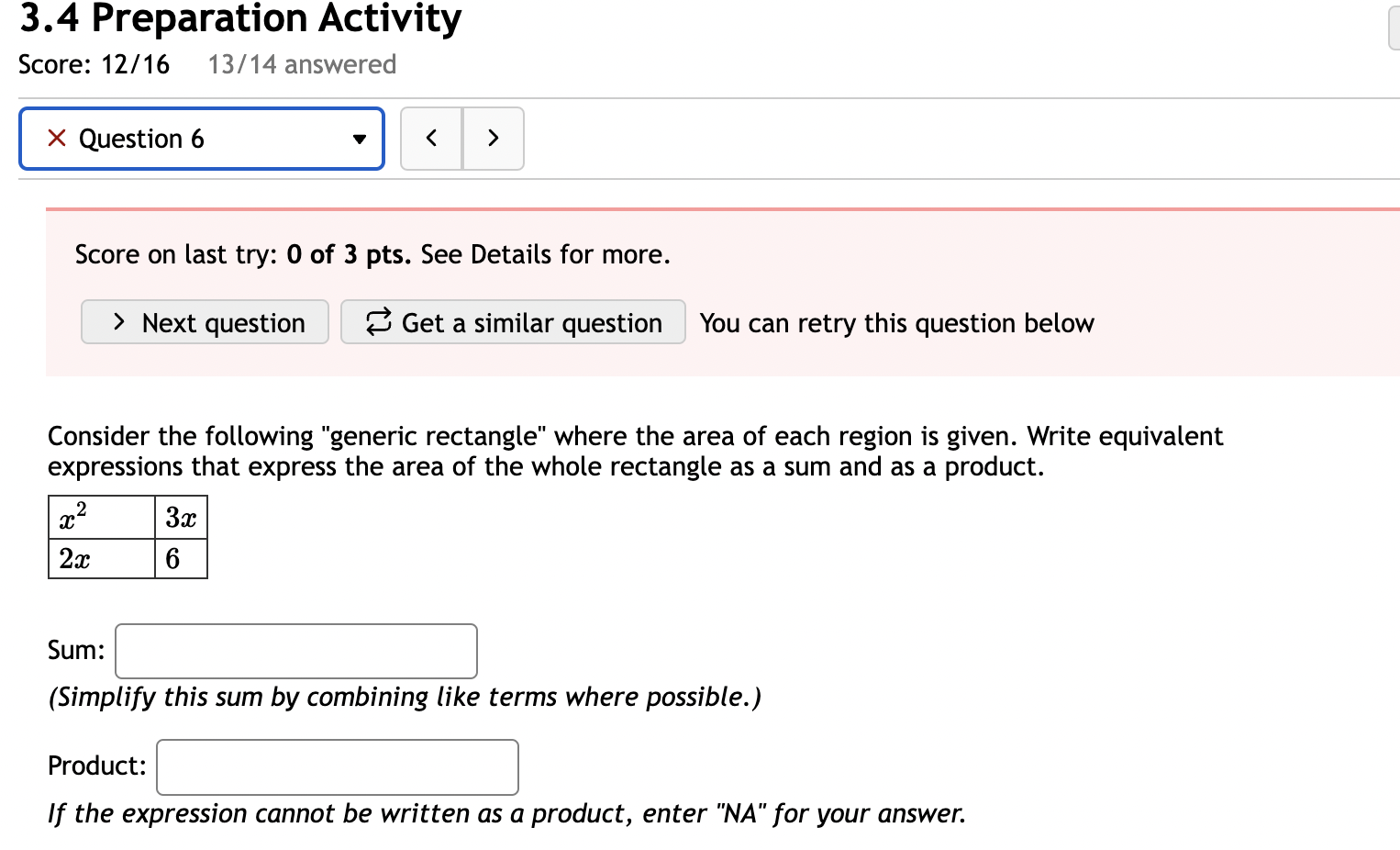Solved 3.4 Preparation Activity Score: 12/16 13/14 answered | Chegg.com