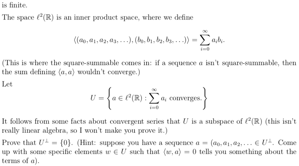 Solved Problem 5. Now for more infinite-dimensional | Chegg.com