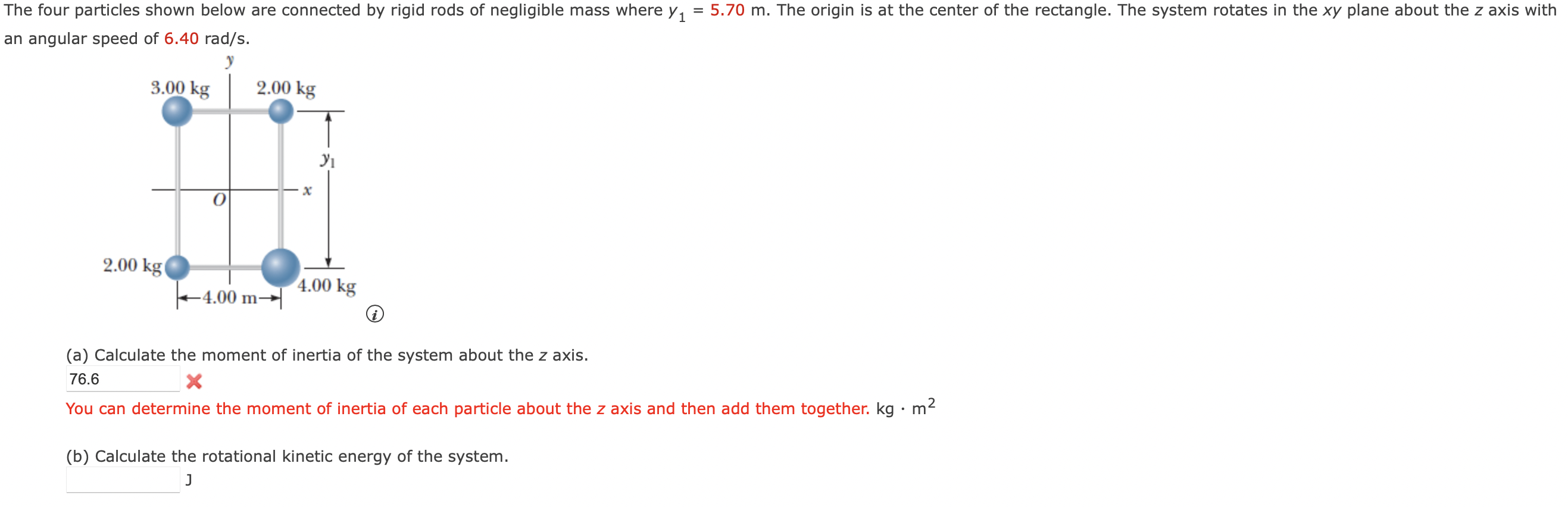 Solved The four particles shown below are connected | Chegg.com