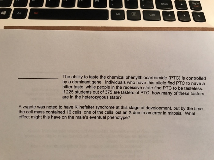 Solved _______ The ability to taste the chemical | Chegg.com