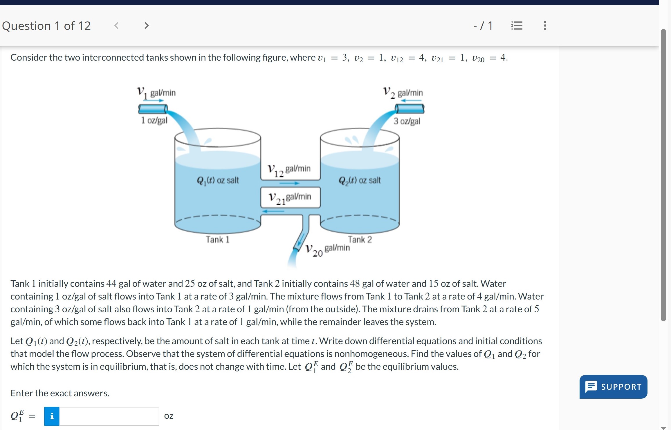 Solved Consider the two interconnected tanks shown in the | Chegg.com