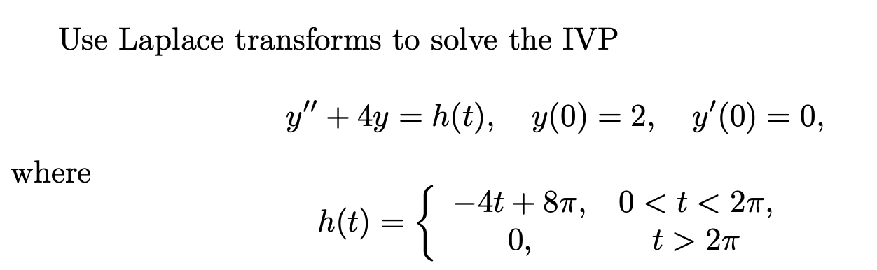 Solved Use Laplace transforms to solve the IVP \\[ | Chegg.com