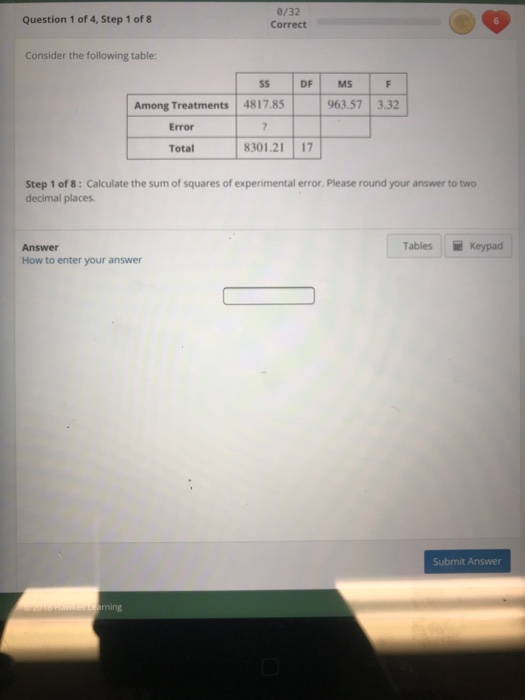 Calculate The Sum Of Squares Of Experimental Error